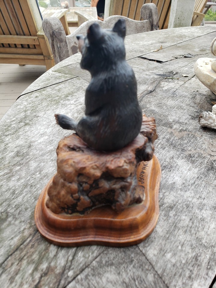John H Kittelson WOOD CARVING Baby BEAR SCULPTURE Listed Artist | eBay