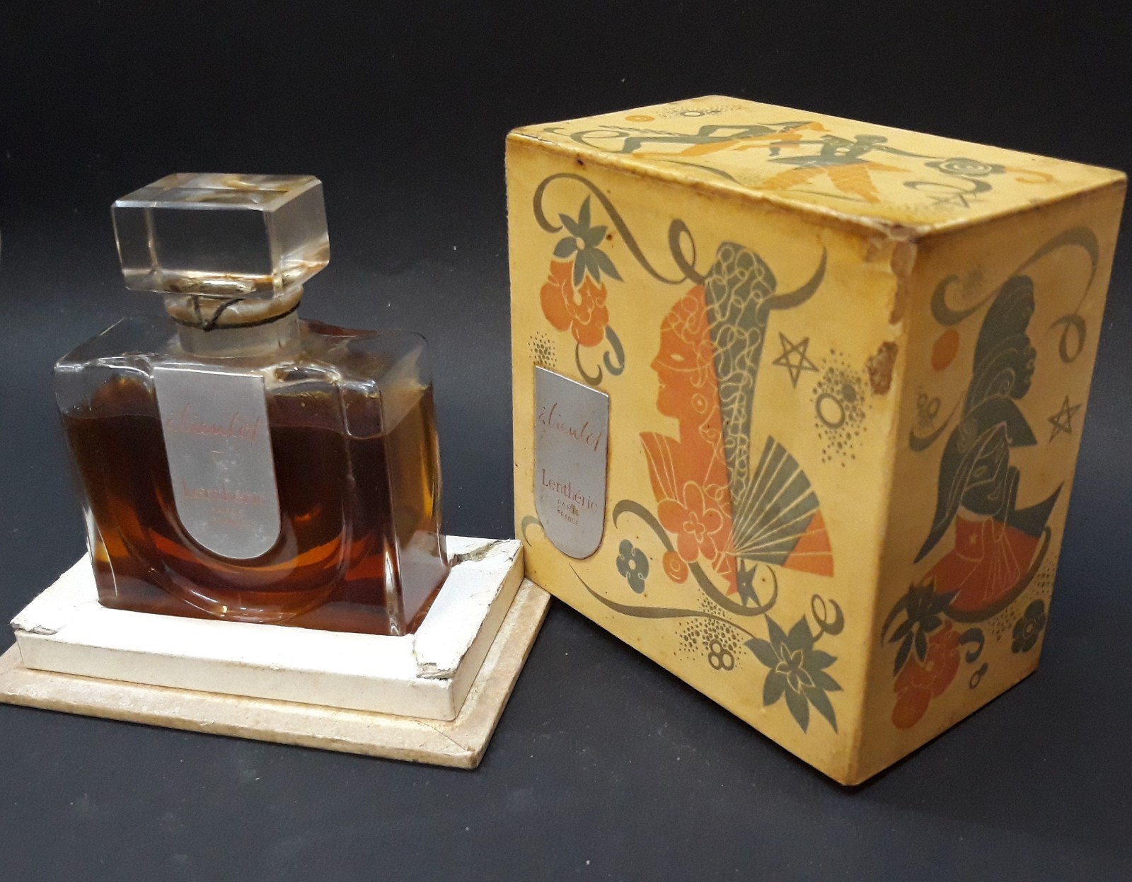 RARE OLD VINTAGE ANTIQUE LENTHERIC A BIENTOT PERFUME BOTTLE UNUSED BOX ...