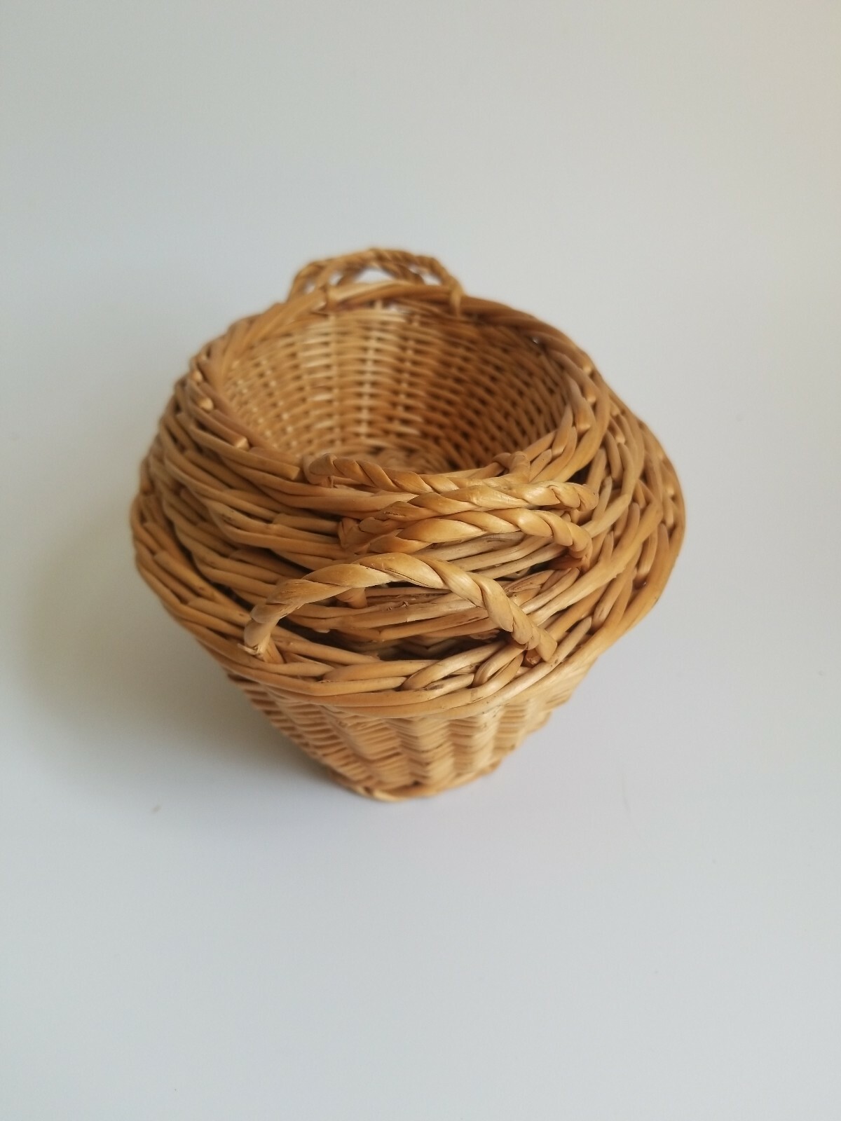 Vintage Miniature Splint Wood Handled, Nesting Gathering Baskets (4) | eBay