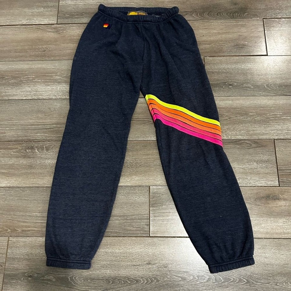 Aviator Nation Blue Neon 5 Stripe Chevron Bolt Sweatshirt and ...
