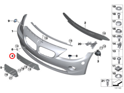 Genuine BMW Z4 Series E85 Front Bumper Licence Plate Base 51117016062 ...