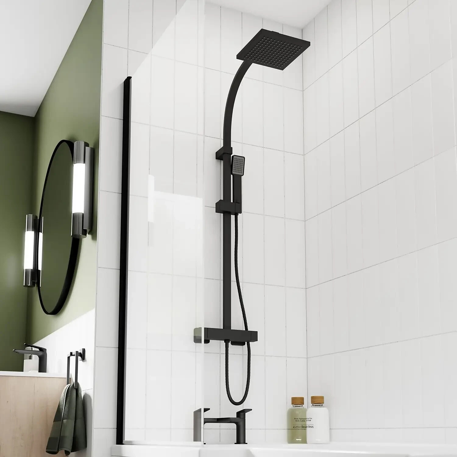 Bathstore Aero Exposed Thermostatic Shower System - Matt Black for sale online | eBay
