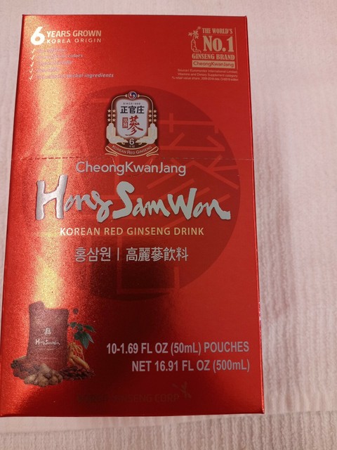 10 Pouches of Hong Sam Won Korean Red Ginseng Extract Drink 1.69 FL Ea ...