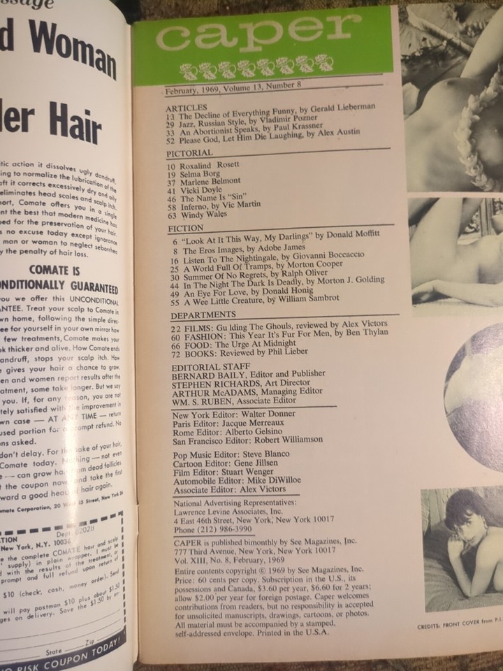 Caper Men's Magazine Vintage 1969 | eBay