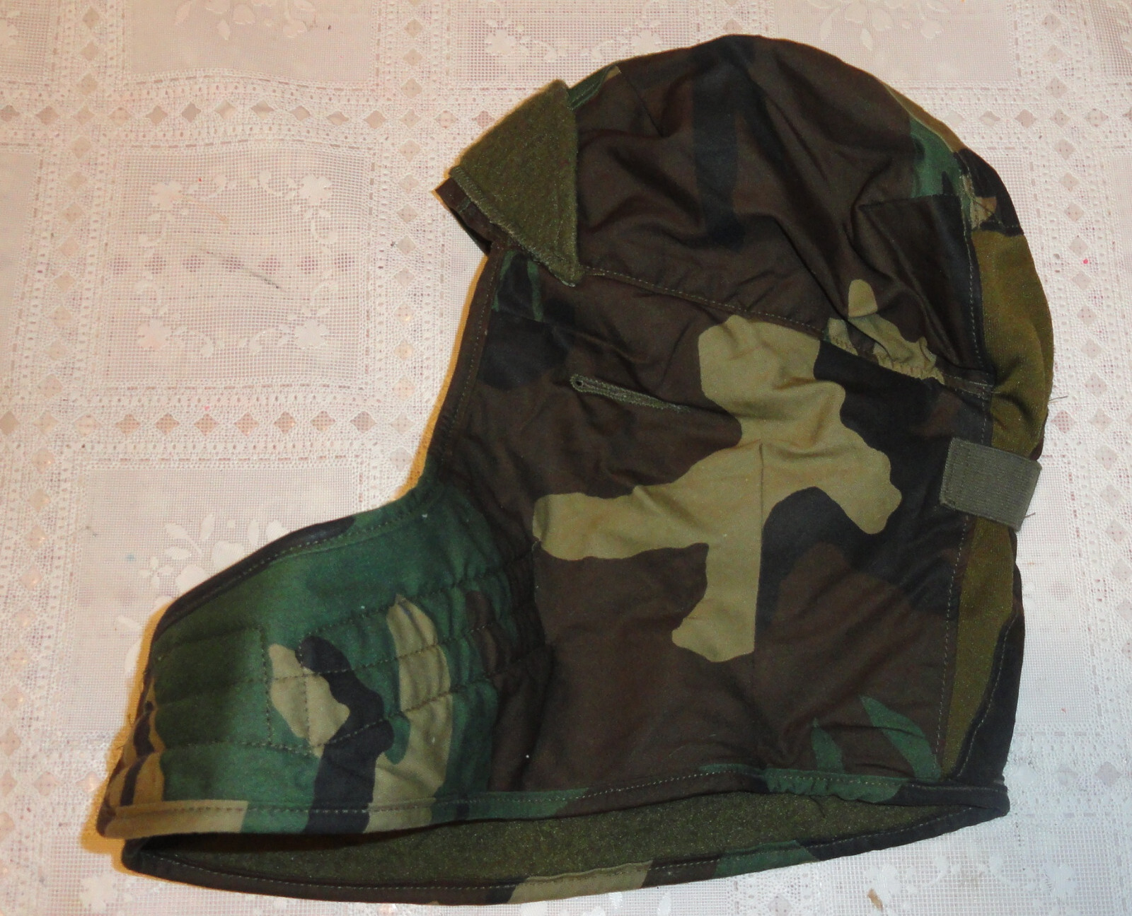 CAP, COLD WEATHER INSUL HELMET LINER, WOODLAND CAMOUFLAGE 7 1/4 NEW OLD ...