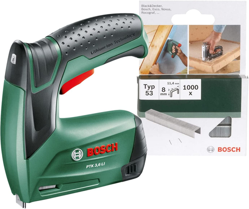 Bosch Cordless Tacker PTK 3.6 LI with Integrated 3.6V Li-Ion Battery ...