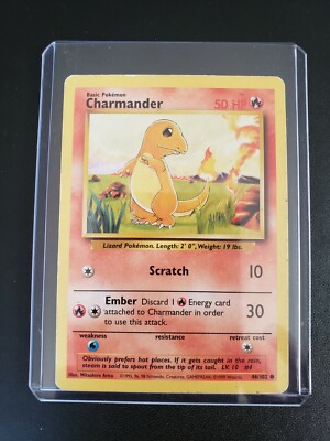 Charmander - Basic Pokémon - 46/102 - Pokémon Card - With Protective ...