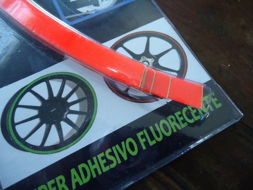 CAR ROUND WHEELS DECORATION DECAL STICKER REFLECTIVE RED TRIM (17 inch ...