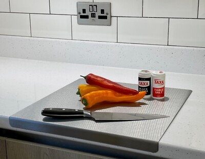 Satin Stainless Steel Folded Edge BOAT GALLEY Worktop Saver & Chopping ...