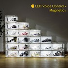 LED Lighted Shoe Strorage Box Stackable Snaker Display Organizer Large ...