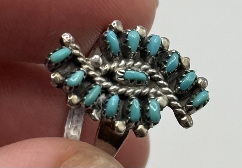 Richard Begay Sterling Silver Native Zuni Needlepoint Cluster Ring Sz 7 ...