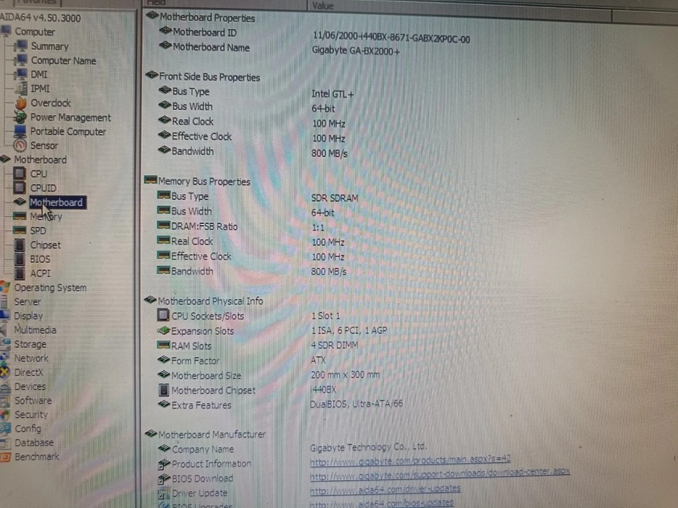 Slot1 GIGABYTE GA-BX2000+ Motherboard Intel 440BX chipset with I/O ...