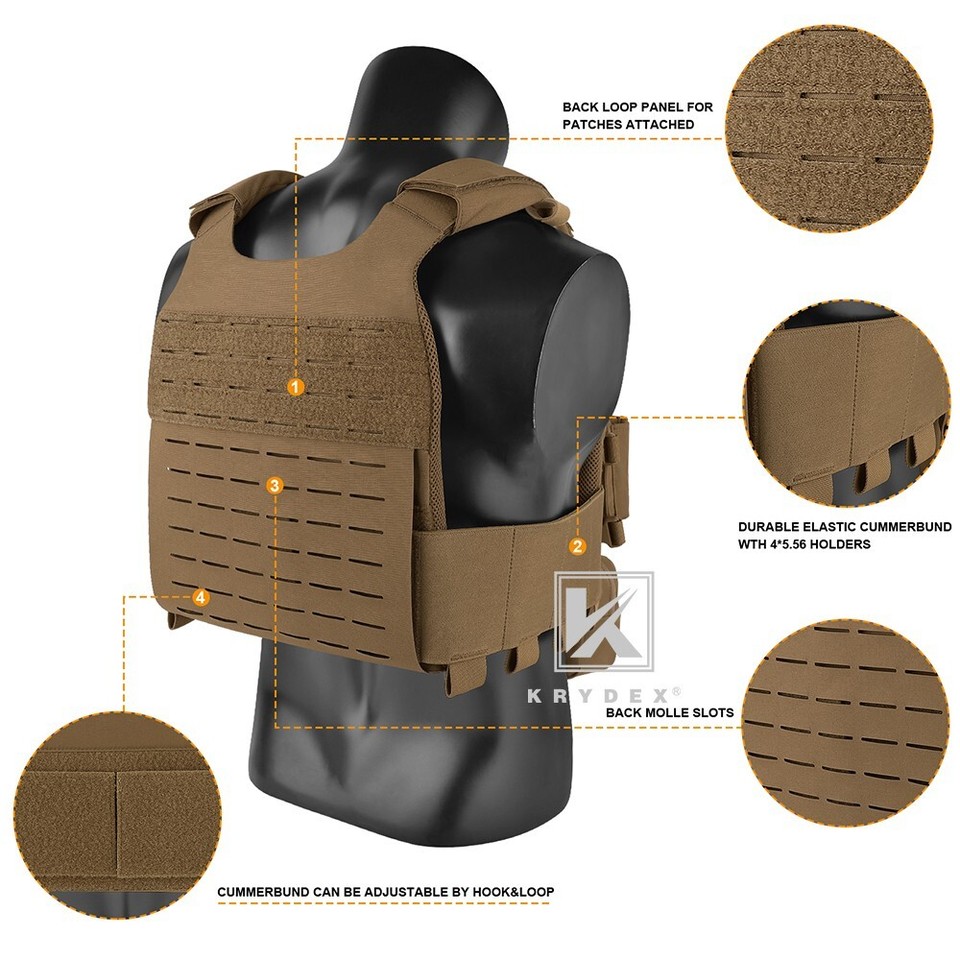 KRYDEX Low Vis Slick Molle Plate Carrier & Micro Fight Chassis Chest ...
