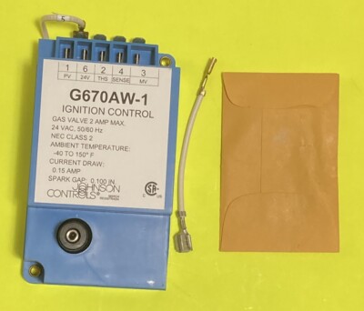 BLODGETT Pilot Ignition Control 20348 PITCO P5045390 JOHNSON CONTROLS ...