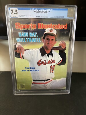 CGC 7.5 Newsstand Edition Sports Illustrated-Fred Lynn-March 18 1985 | eBay