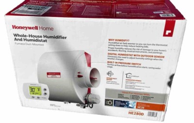 HoneyWell Bypass Flow-Through Whole House 17gal Humidifier & Humidistat ...