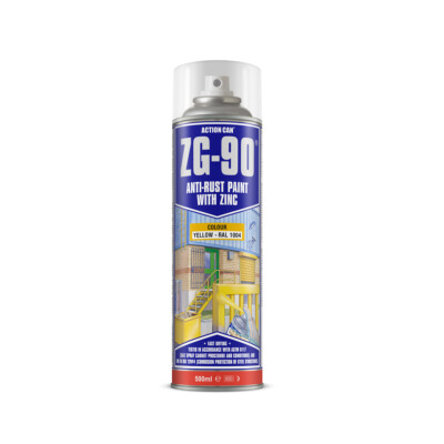 Action Can ZG-90 Yellow Anti Rust Cold Zinc Galvanising Paint 500ml RAL ...