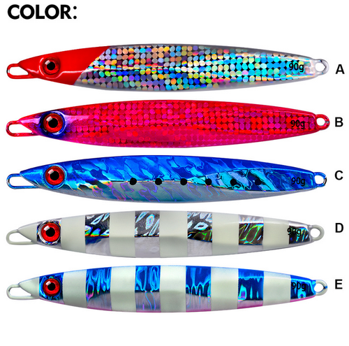 5PCS Saltwater Slow Fall Fishing Lures Sinking Lead Metal Flat Jigs ...