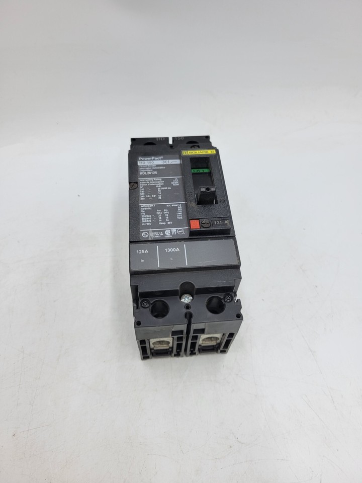 Square D HDL26125 Feed-Thru Circuit Breaker 125A 600V 2P 1PH HDL 125 ...