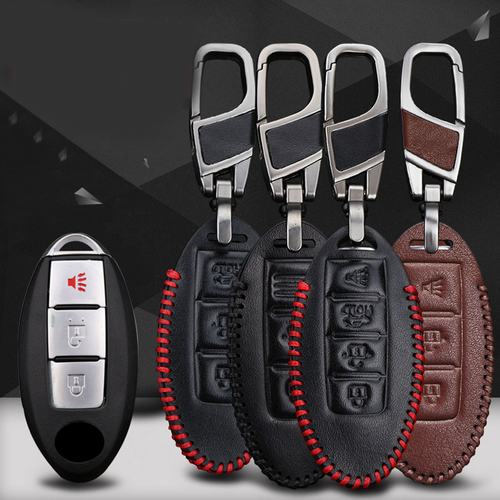 Leather Remote Car Key Case Cover Fob Shell For Nissan Altima Infiniti ...