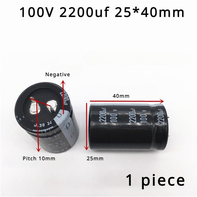 1 piece Snap in 100V 2200UF 25X40 electronic capacitor 2200UF 100V 25*40 2Pins | eBay