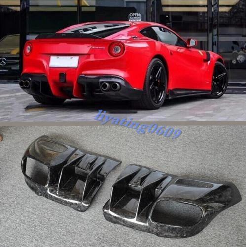 FITS FOR FERRARI F12 BERLINETTA FORGE CARBON FIBER REAR BUMPER SPLITTER ...