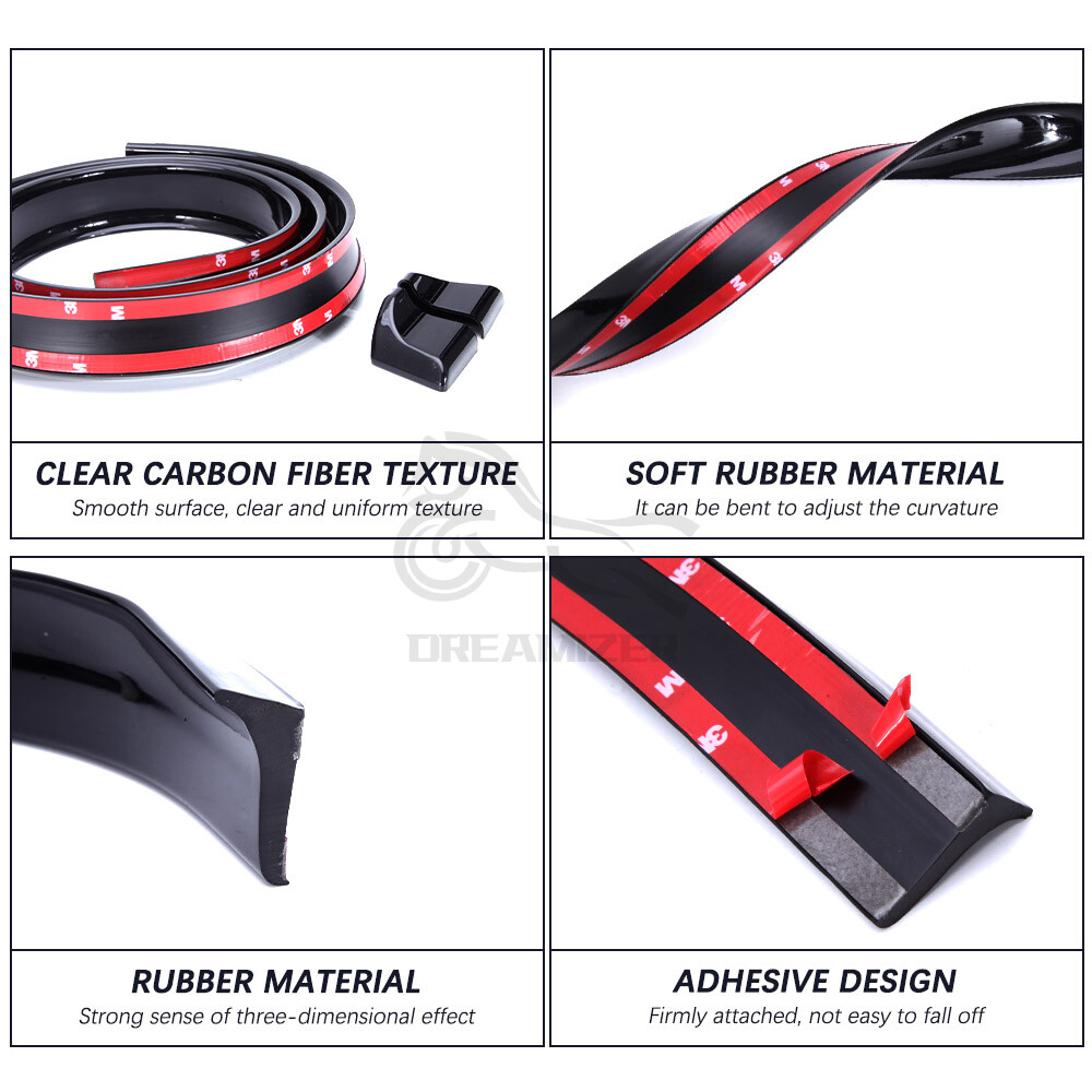 Universal 1.5M Black Soft Car Rear Roof Trunk Spoiler Rear Wing Lip ...