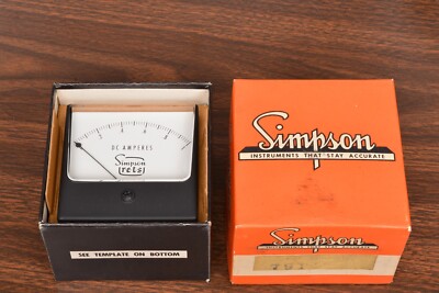 SIMPSON SQUARE PANEL METER 0-1 DC AMP AMPERS 1000mA (Lot 1B) | eBay