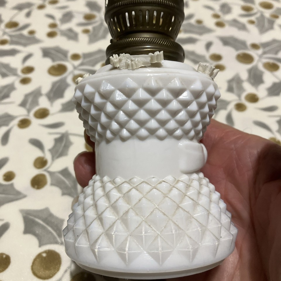 Vintage White Oil Lamp with Chimney | eBay UK