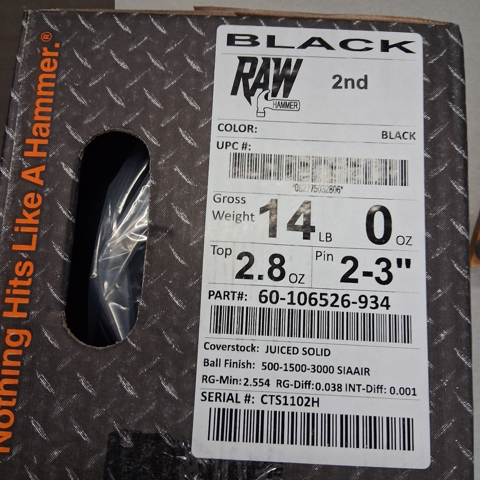 Hammer Raw Solid Black bowling ball 14 LB new in box #102 | eBay