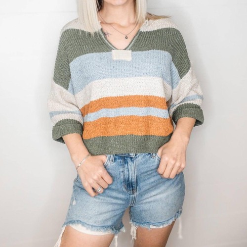 Ee:some Fern Striped Knit Top Size S 199113914141| eBay