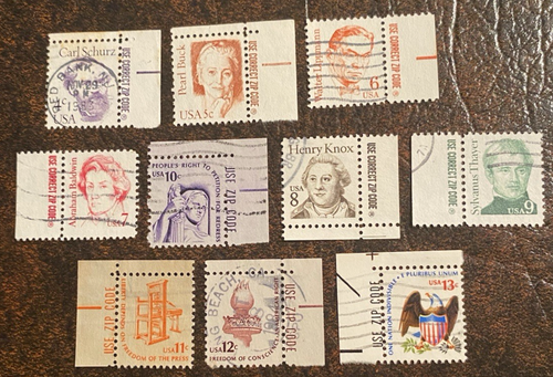 U.S. STAMPS: 10 DIFFERENT Used ZIP CODE SINGLES | eBay