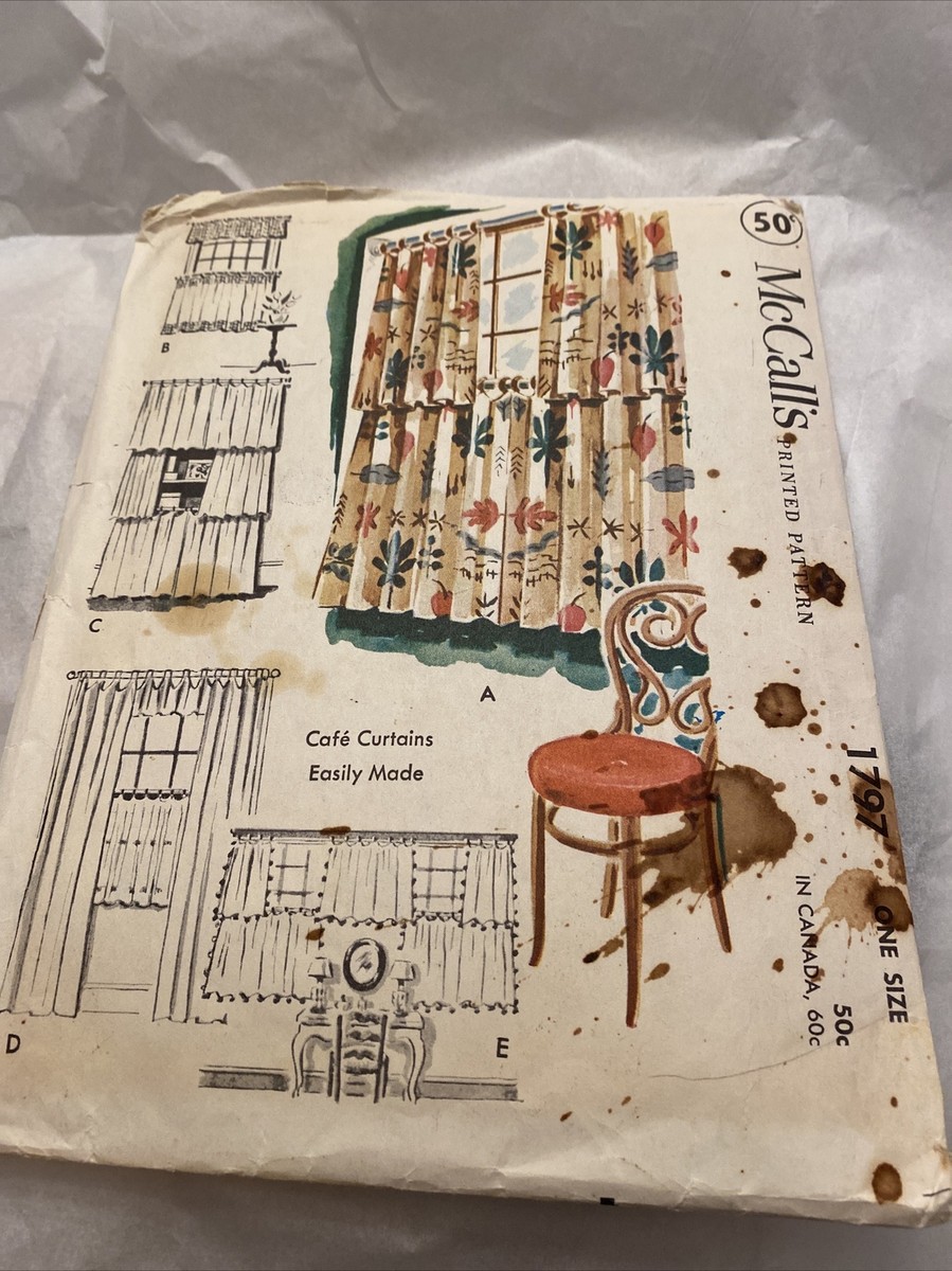 Kitchen Curtain Sewing Patterns Window Treatments / Original Mccall's