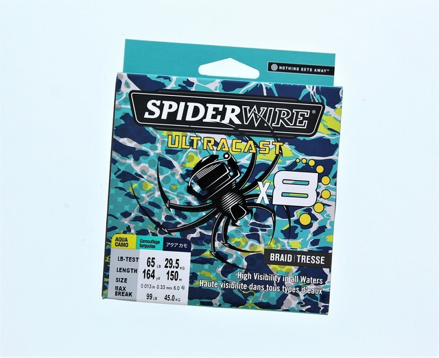 Spiderwire Ultracast Braided Fishing Line 65lb 164yds Aqua Camo for ...