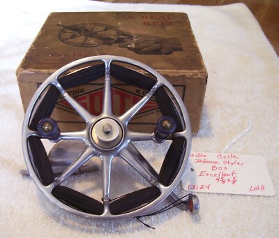 12124 VINTAGE GOITE GO-ITE REEL WORKING 4-5/8 X 5/8" excellent rough ...