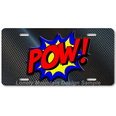 POW! Comic Book Fight Parody Art on Carbon FLAT Aluminum Novelty ...