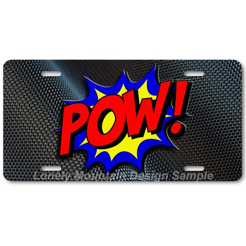 POW! Comic Book Fight Parody Art on Carbon FLAT Aluminum Novelty ...