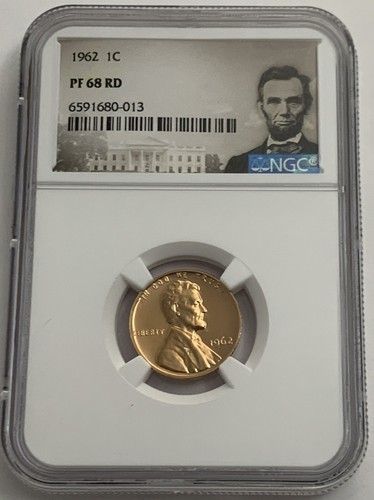 1962 NGC PF68 RD Red Proof Lincoln Memorial Penny 1c One Cent Portrait ...
