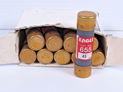 Box Of 10 Eagle 45 amp 250 V Fuse Cat Number 655 NOS | eBay