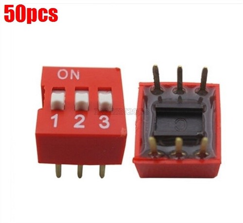 50Pcs Red 2.54MM Pitch 3-Bit 3 Positions Ways Slide Type Dip Switch lx | eBay