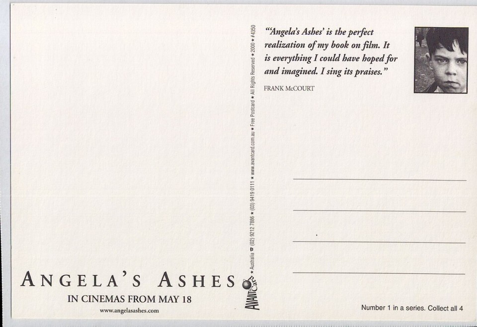 V04350 Australia Avant Card #4350 Angelas Ashes movie postcard | eBay