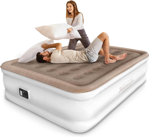 Queen Air Mattress with Built in Pump, Blow up Mattress in 3 Mins Self ...