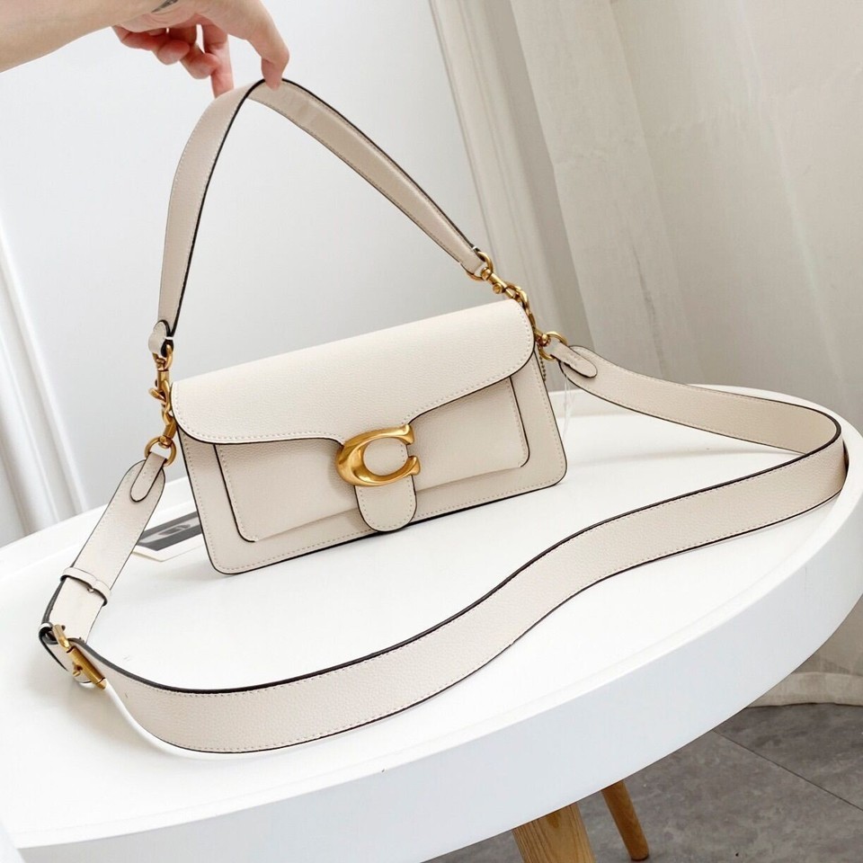 COACH 73995 Tabby Shoulder Bag White Leather Crossbody Shoulder Hand ...