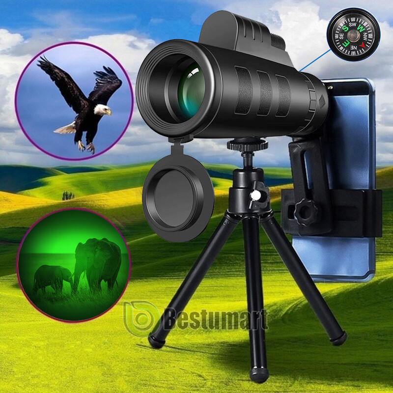 40X60 High Power Prism Monocular Clip &Tripod Star Scope BK4 Prism ...