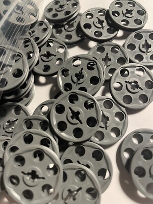 LEGO-NEW-#4185-DARK BLUISH GREYTECHNIC WEDGE BELT WHEEL/PULLY-5 PIECES ...