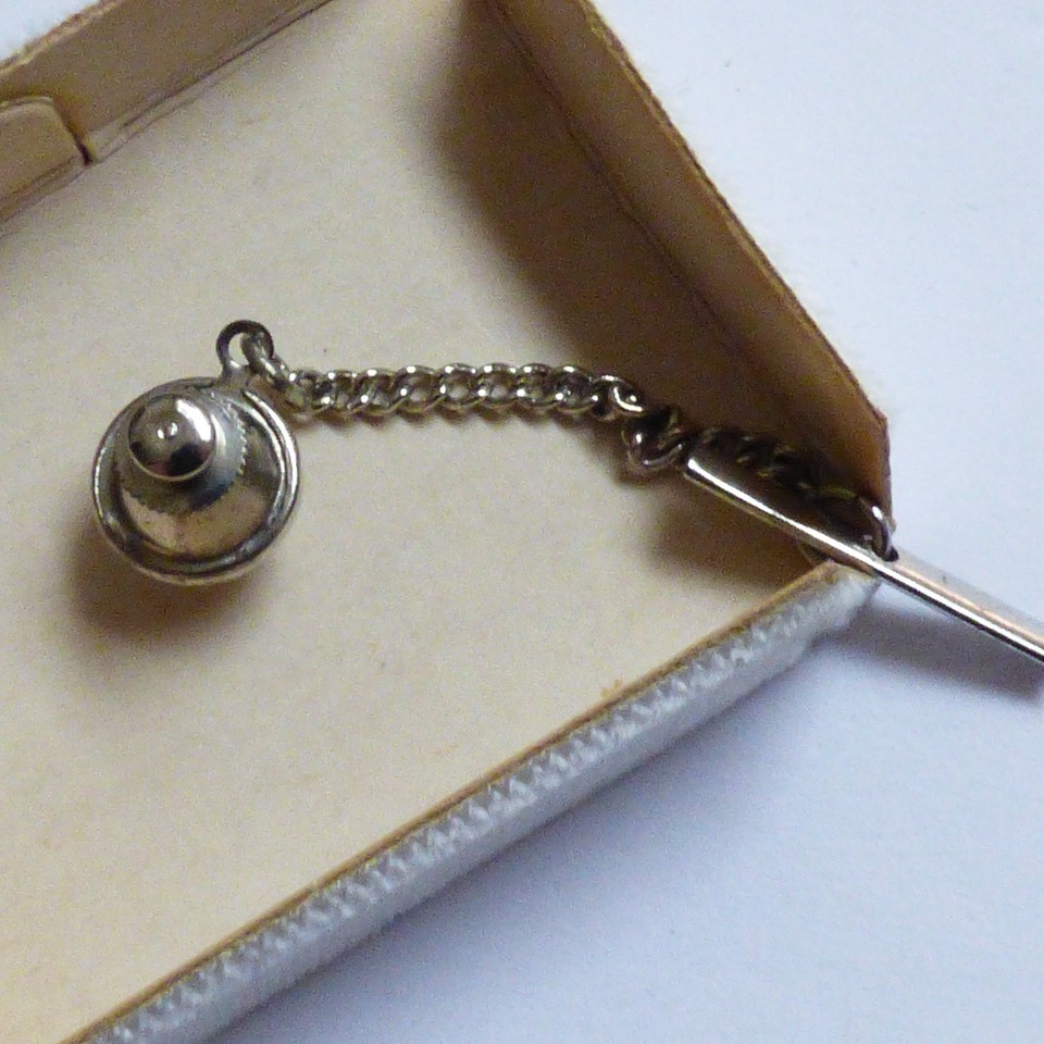 VINTAGE STERLING SILVER 925 TIE TACK PIN WITH BOX | eBay