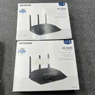 2x NETGEAR WiFi Router R6330 - AC1600 Dual Band, 1600 Mbps 606449147841 ...