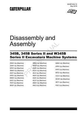 Caterpillar 345B 345B W345B Series 2 EXCAVATOR Machine SYSTEM ...