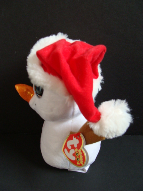 NWT TY Beanie Boos 6" SCOOP Snowman Christmas Santa Hat Sparkly Eyes ...