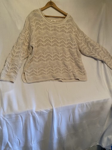 Maurices Women's Sweater 2XL Plus Size Crochet Knit Cream / Beige Long Sleeve | eBay